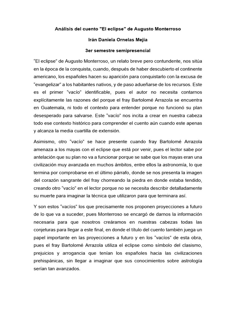 Análisis Del Cuento | PDF