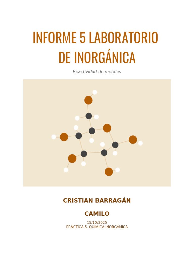 Informe Lab 5 quimica inorganica | PDF | Hidróxido | Ácido nítrico