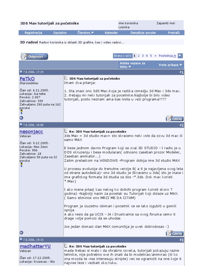 3DS Max Tutorijali Za Početnike | PDF
