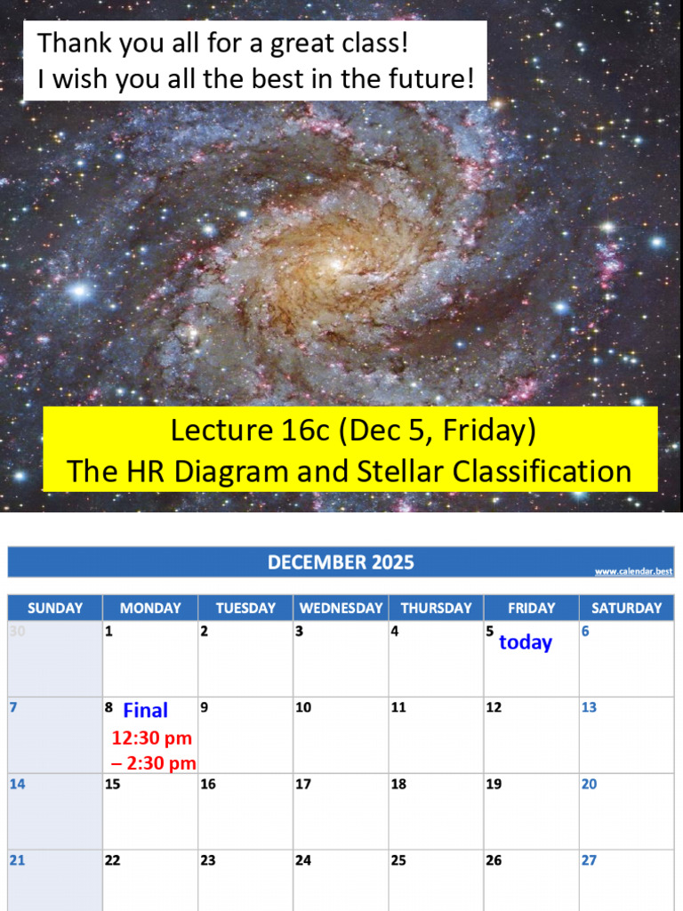 Lec 16c HR MWF 1205 Post Lecture | PDF | Stars | Nuclear Fusion