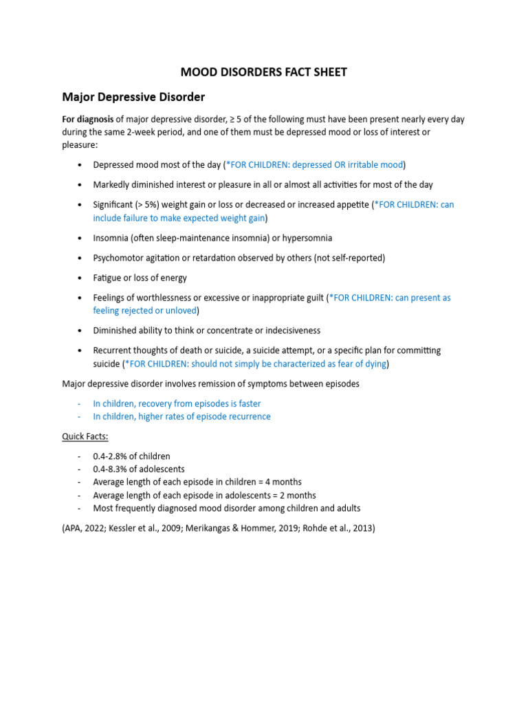 Overview of Mood Disorders in Youth | PDF | Bipolar Disorder | Mania