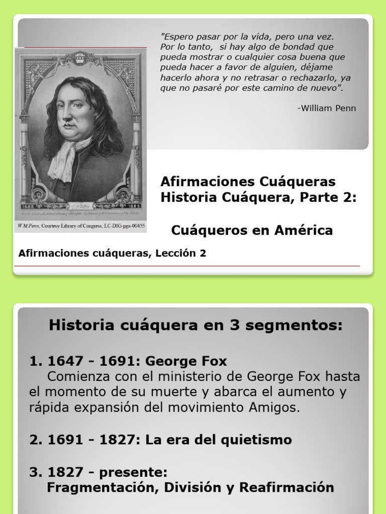 Final Afirmacion Cuaquera Power Point | PDF | Cuáqueros | Cristo (título)