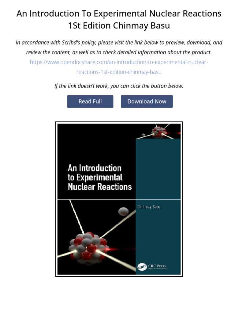 An Introduction to Experimental Nuclear Reactions 1st Edition Chinmay ...