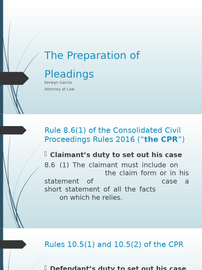 The-Preparation-of-Pleadings 2 | PDF | Pleading | Justice