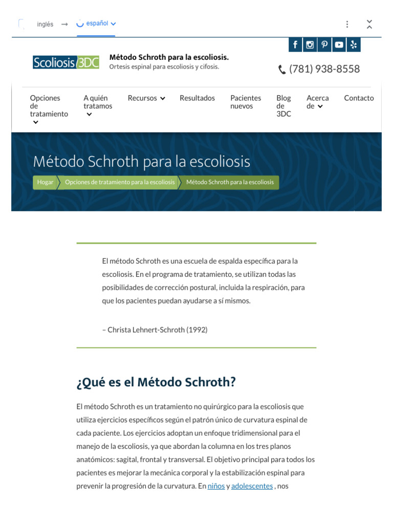 Método Schroth - Ejercicio Schroth - Terapeutas Schroth | PDF ...