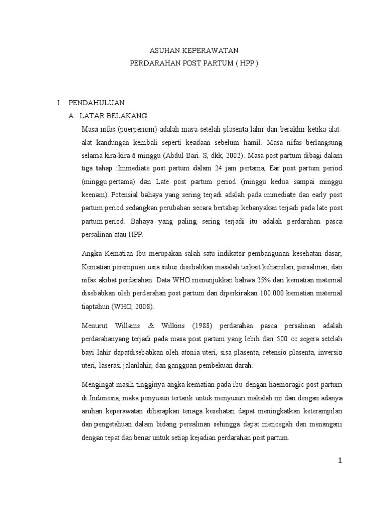 ASUHAN KEPERAWATAN HPP | PDF