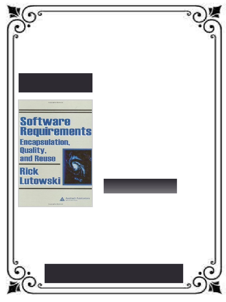 Software Requirements Encapsulation Quality And Reuse 1st Edition Rick Lutowski ebook retouched ...