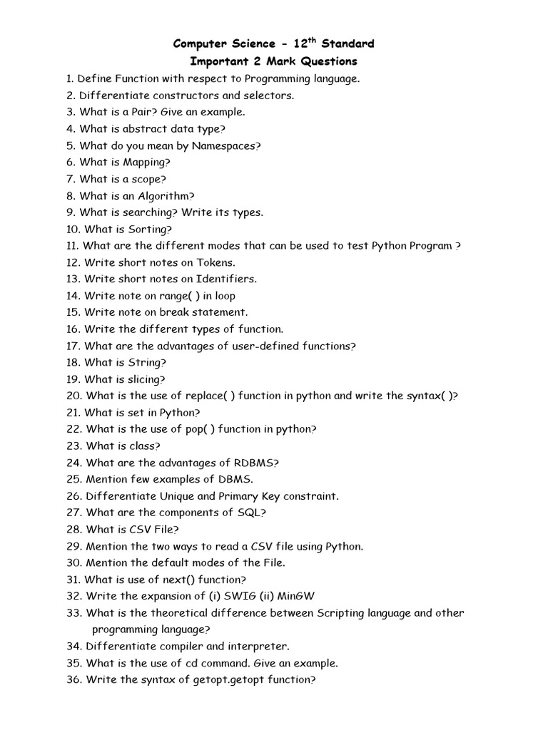 12 COMP SCI EM | PDF | Method (Computer Programming) | Information ...