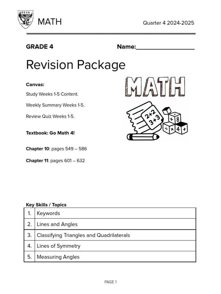 G4 - Q4 - MATH Revision Package_2024_2025 (2) | PDF | Triangle ...
