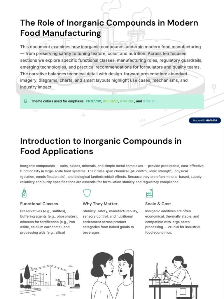 Inorganic Compounds in Food Manufacturing | PDF | Salt (Chemistry ...