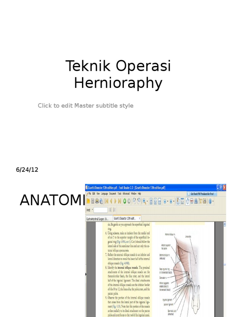 Teknik Operasi Hernioraphy | PDF