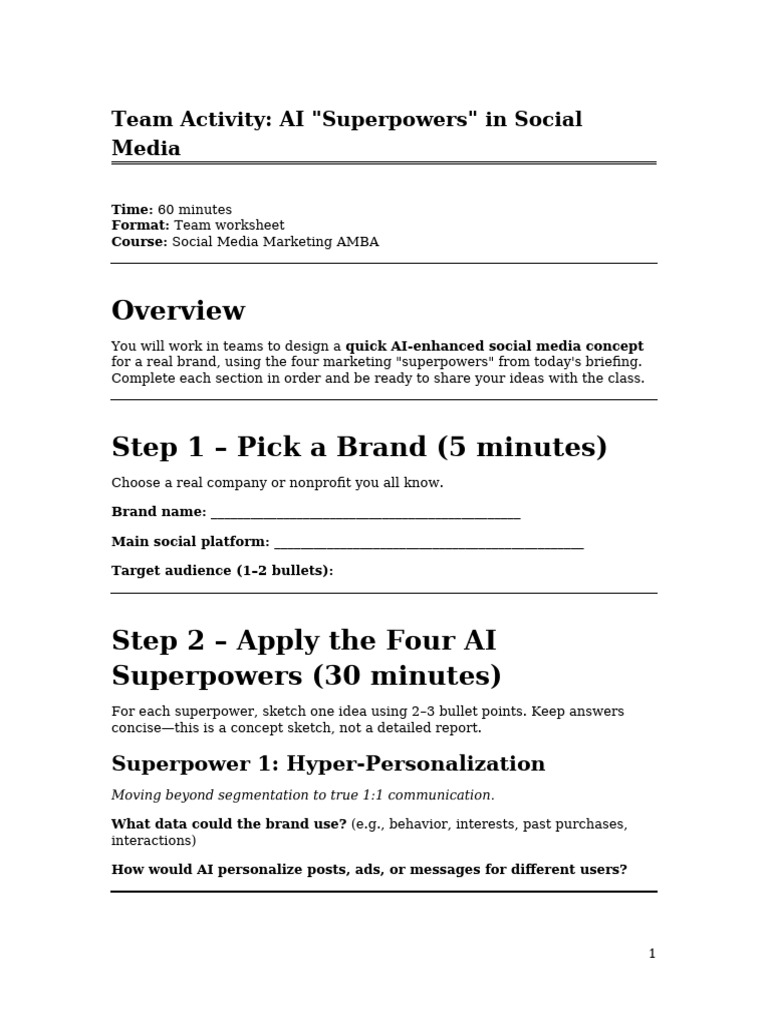 AI Superpowers in Social Media Strategy | PDF