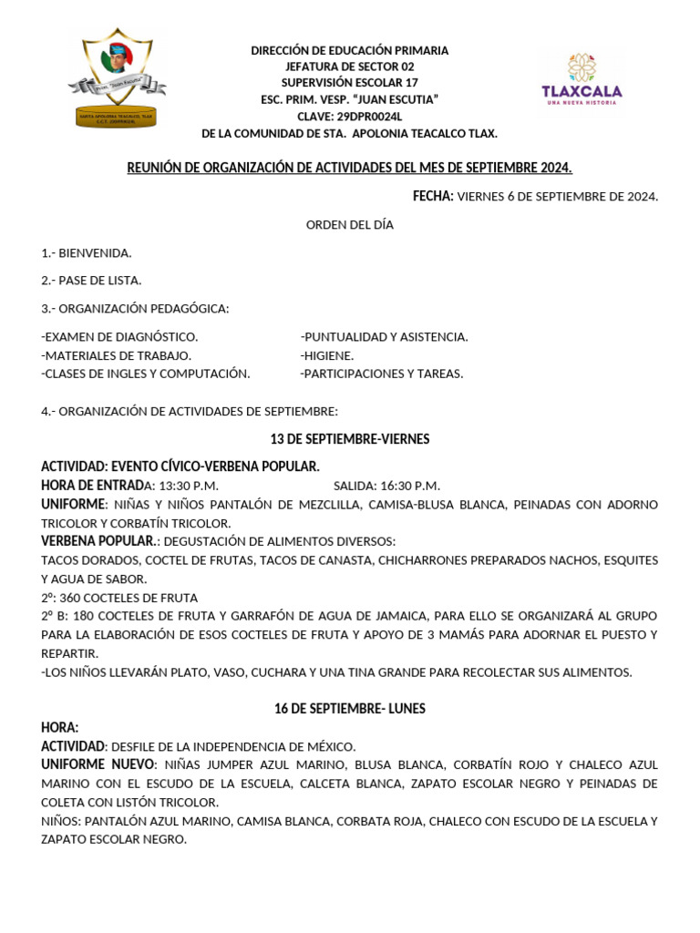 Acta Acuerdos 2b Sep | PDF