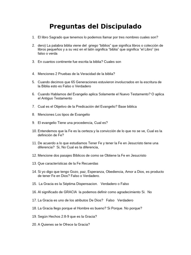 Preguntas Del Discipulado (1).Docx_1 | PDF