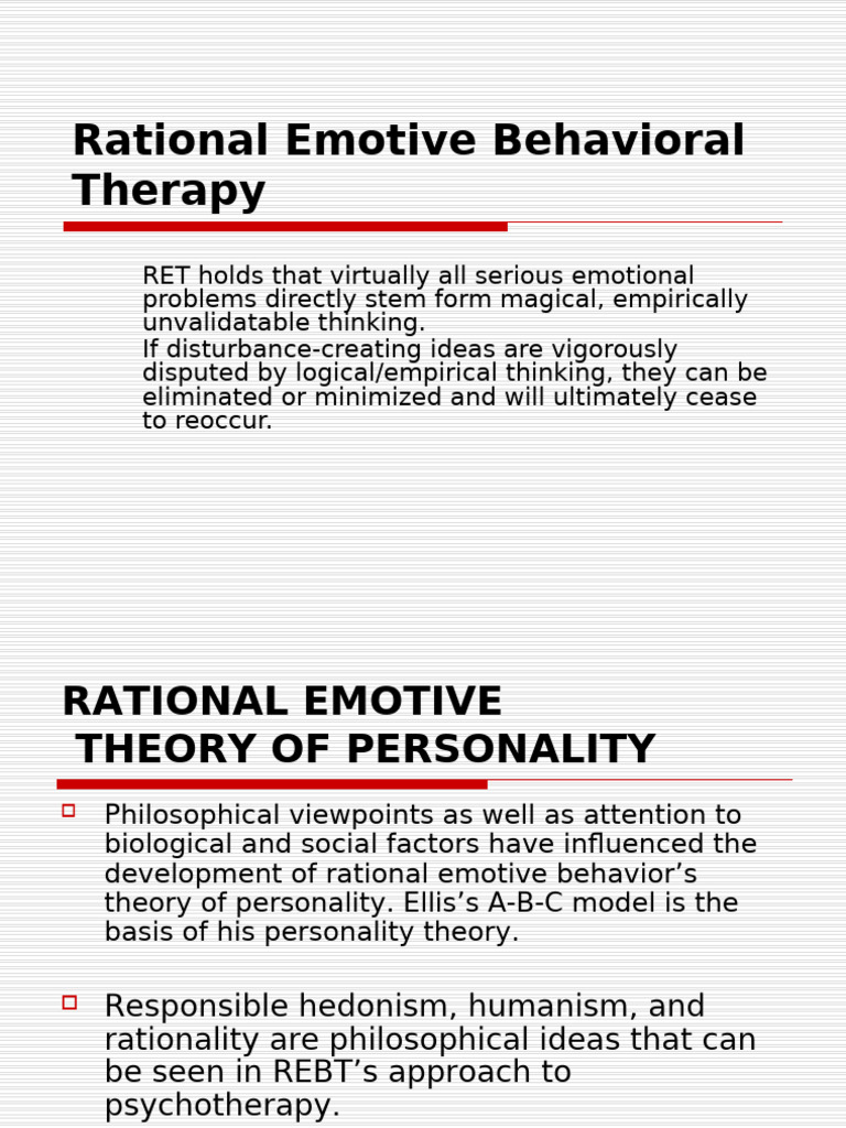 Rational Emotive Behavioral Therapy | PDF | Rational Emotive Behavior ...