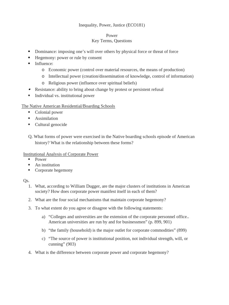 Understanding Power Dynamics and Inequality | PDF