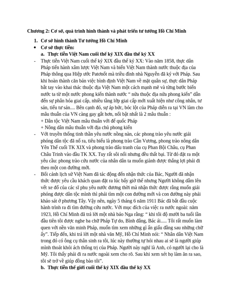 FILE HỌC BÀI TƯ TƯỞNG HCM | PDF