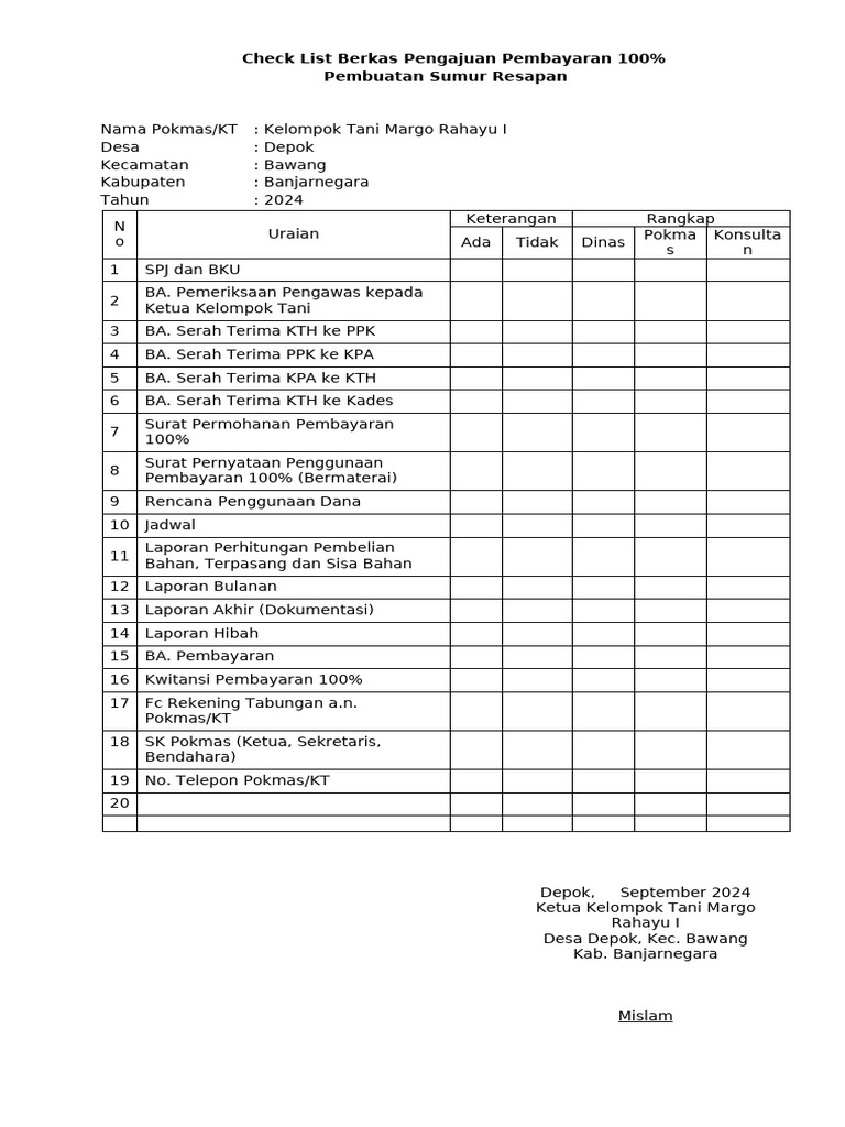 CHECLIST | PDF