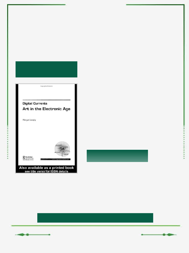 Digital Currents Art in the Electronic Age 3rd Edition Margot Lovejoy ...