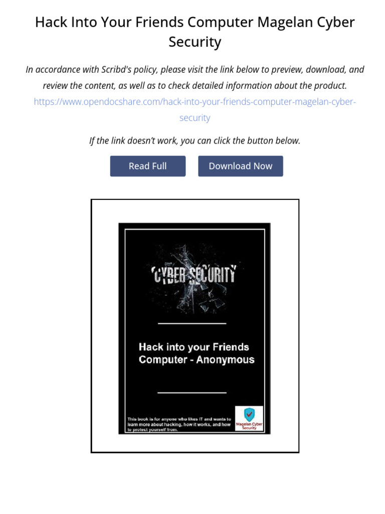 Hack into your Friends Computer Magelan Cyber Security | PDF | Computer ...