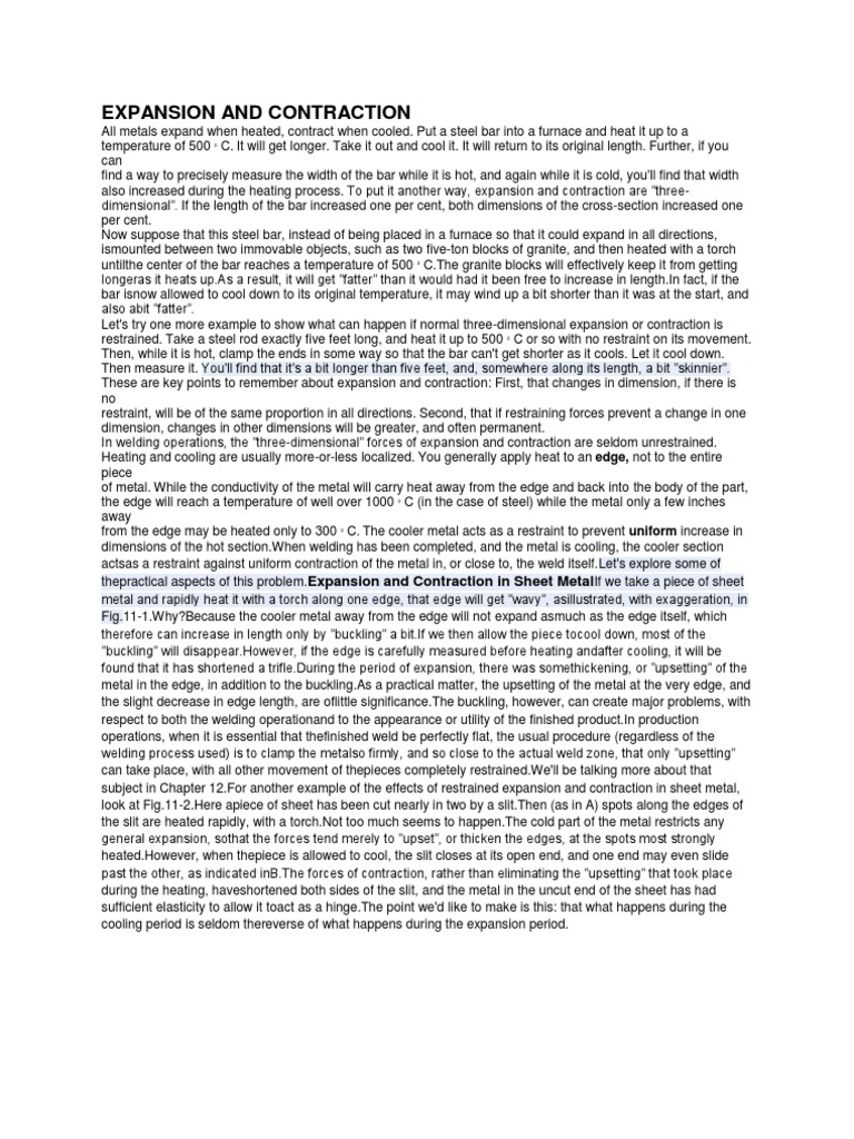 Expansion and Contraction | PDF | Thermal Expansion | Welding