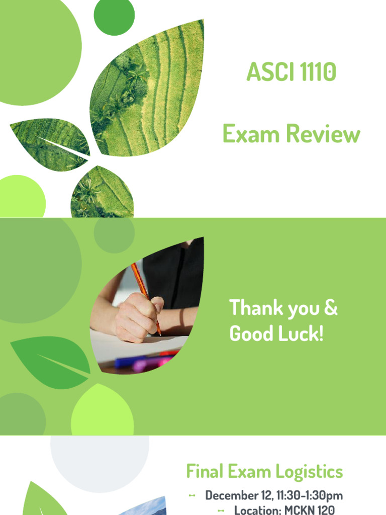 13. Exam Review ASCI 1110 | PDF