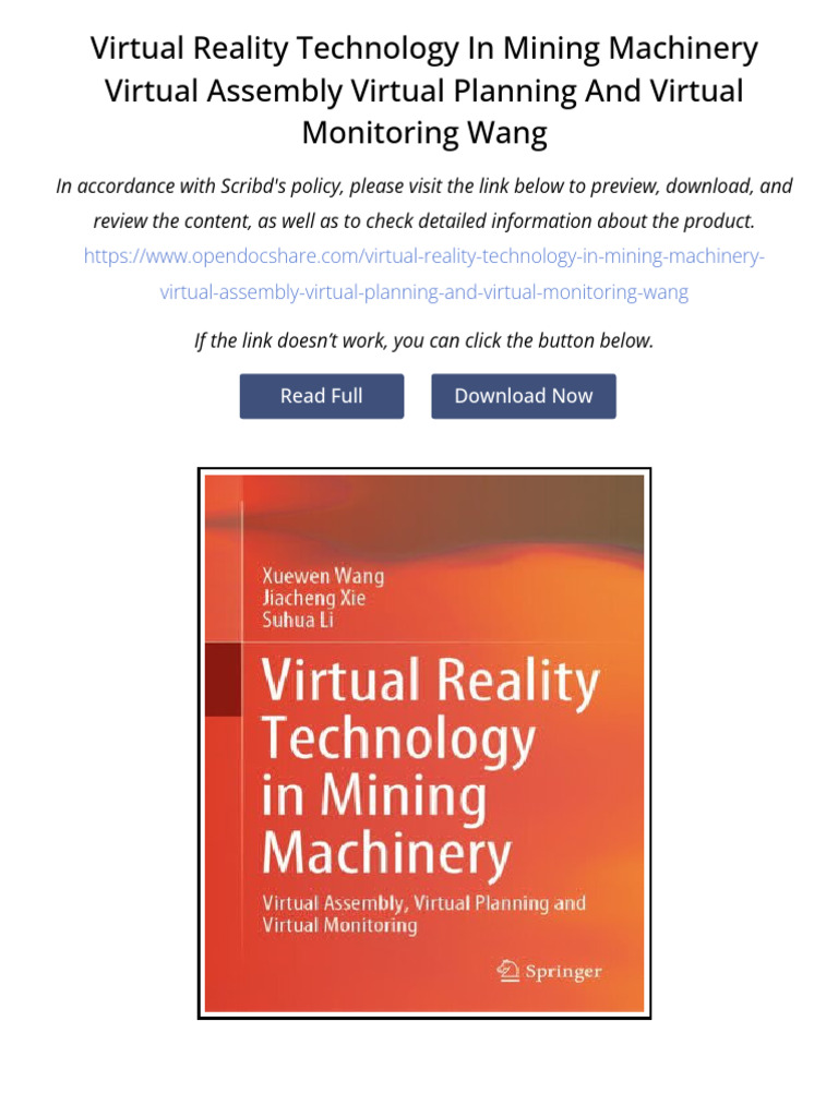 Virtual Reality Technology in Mining Machinery Virtual Assembly Virtual ...