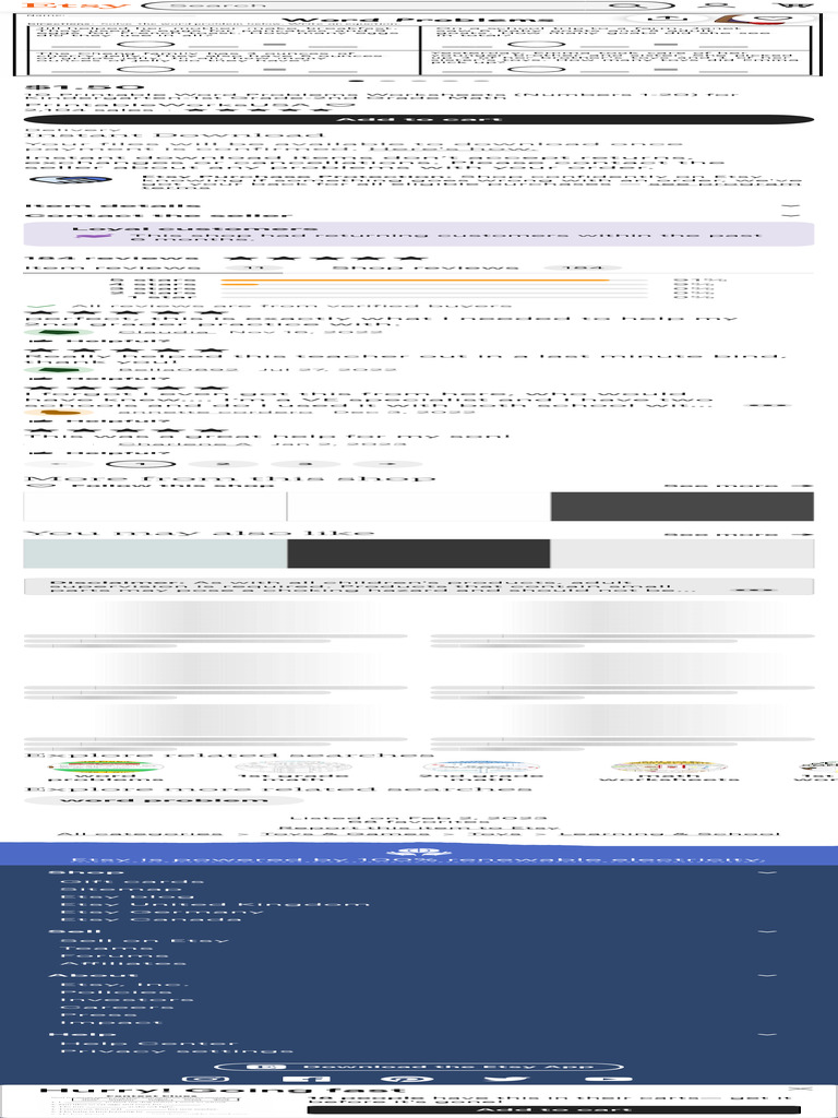 10 Printable Word Problems Worksheets Numbers 1-20 for - Etsy | PDF | Etsy
