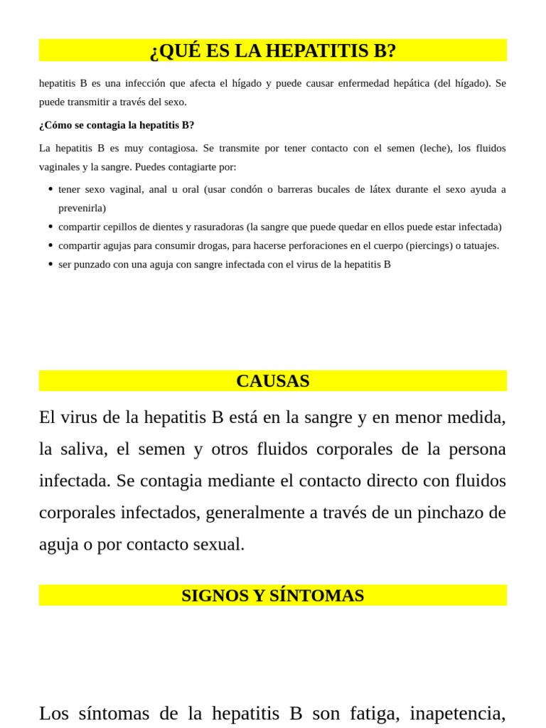 Qué Es La Hepatitis b Imagenes de Trabajo | PDF | Hepatitis B ...
