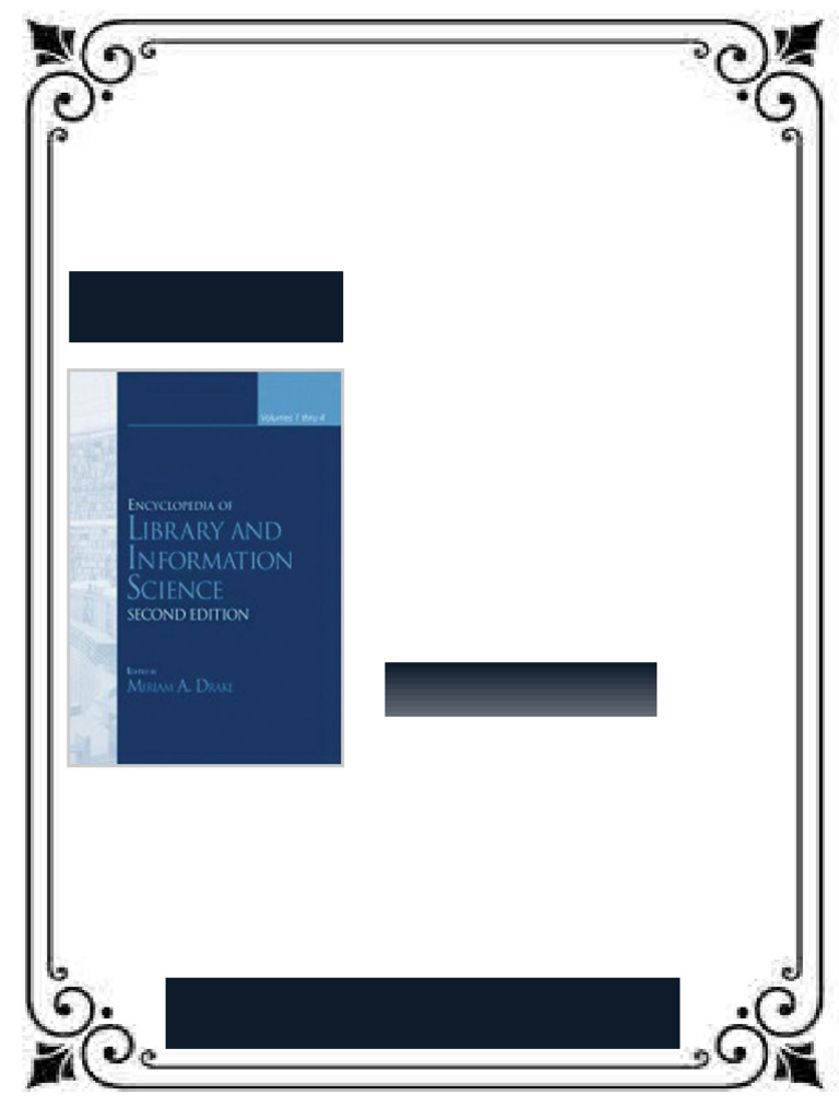 Encyclopedia of Library and Information Science Second Edition Miriam ...