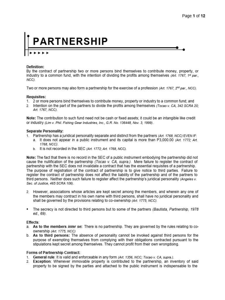 Partnership | PDF | Partnership | Assignment (Law)