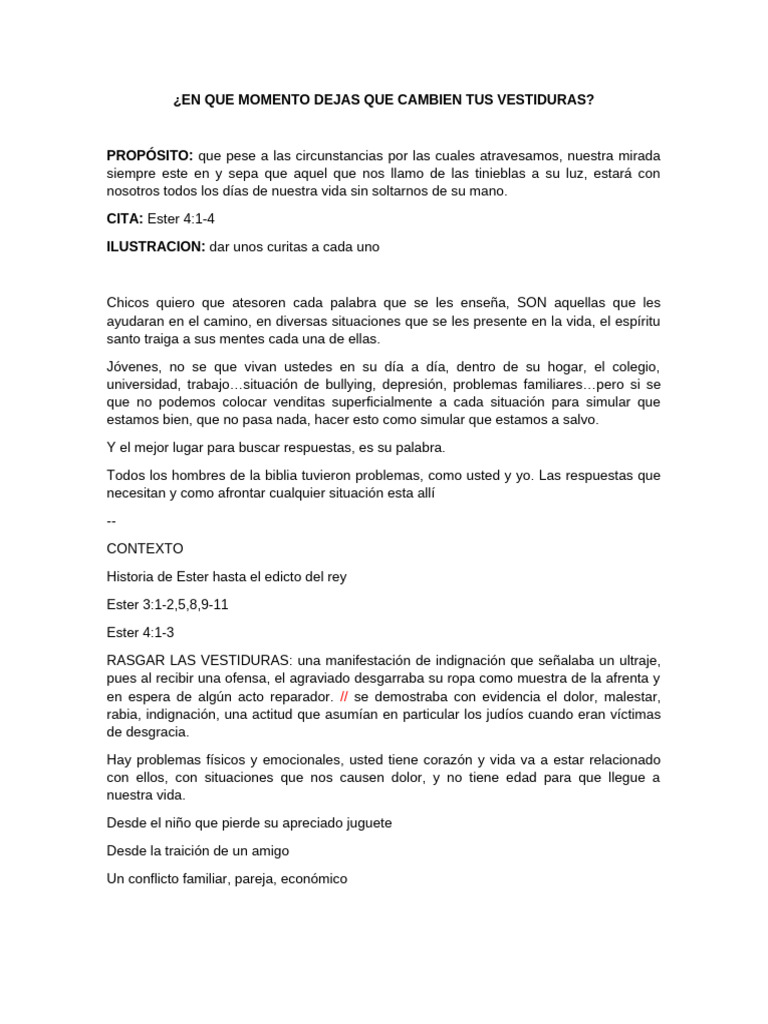 En Los Problemas Dejas Que Te Cambien Las Vestiduras | PDF