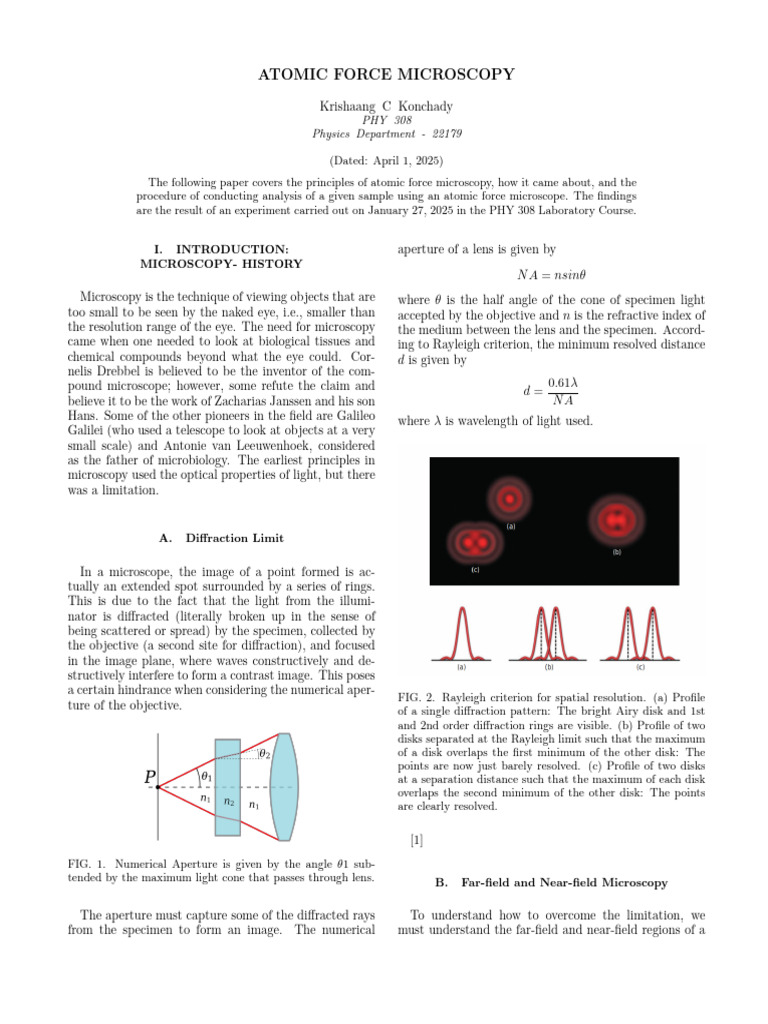 Principles of Atomic Force Microscopy | PDF | Angular Resolution ...