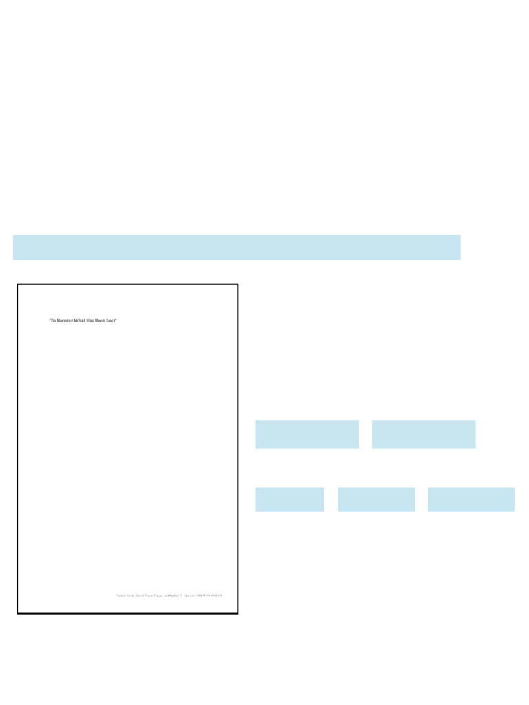 To Recover What Has Been Lost Essays On Eschatology Intertextuality And ...