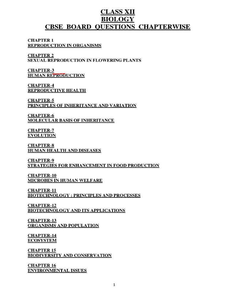 PYQs bio class 12 | PDF