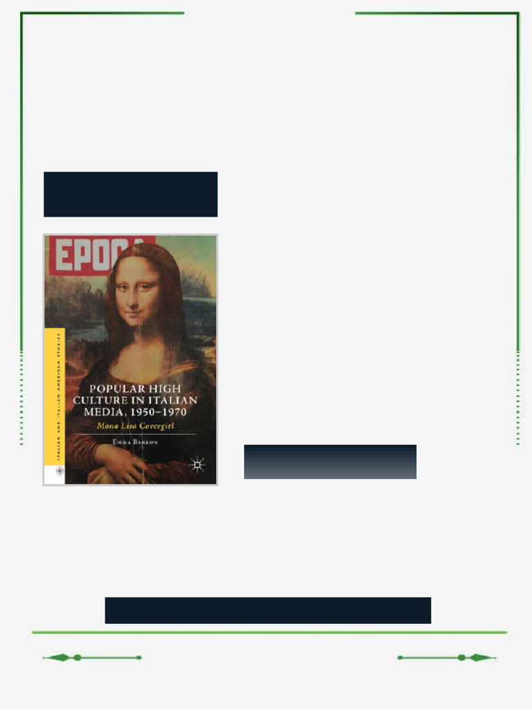 Popular High Culture in Italian Media, 1950–1970: Mona Lisa Covergirl ...