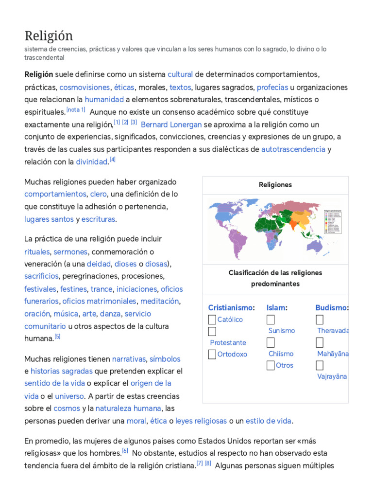 Religión - Wikipedia, la enciclopedia libre | PDF | satanismo | Secta