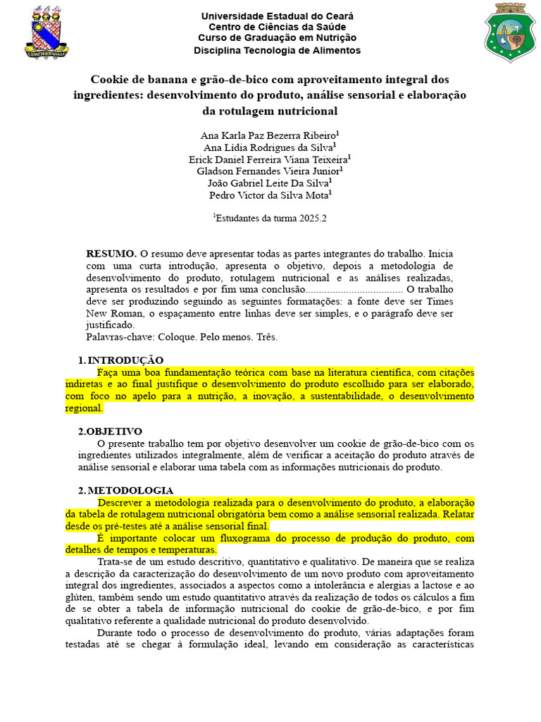Cookie de banana e grão-de-bico com aproveitamento integral dos ...