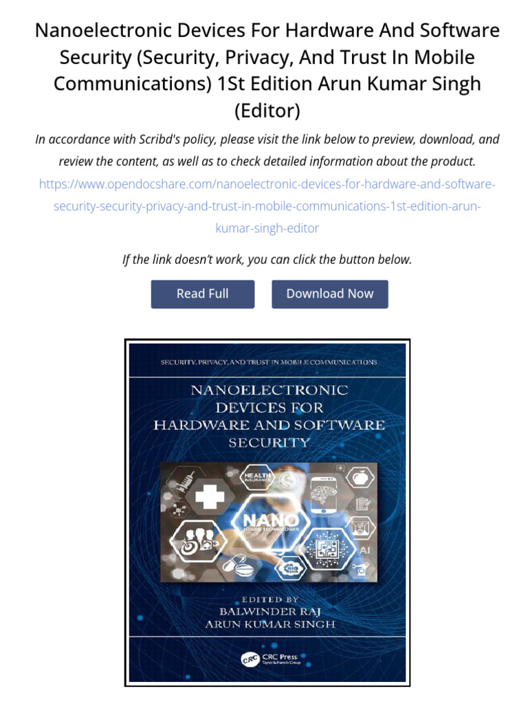 Nanoelectronic Devices for Hardware and Software Security (Security ...