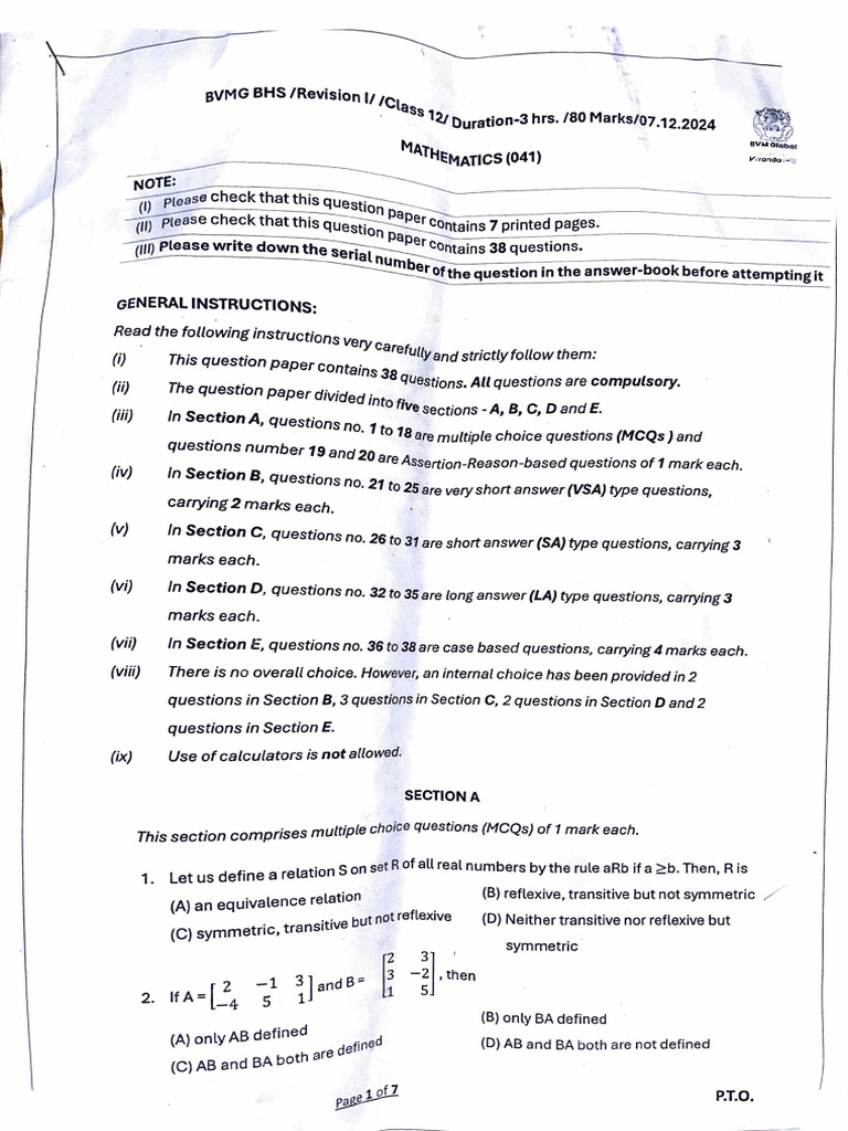 BVM Grade 12 Full Revision on Dec 2024 | PDF