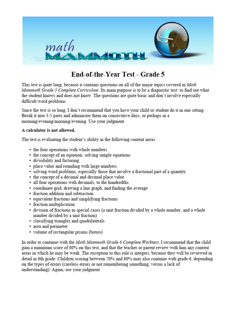 Grade 5 Math Assessment (1) | PDF | Rectangle | Multiplication