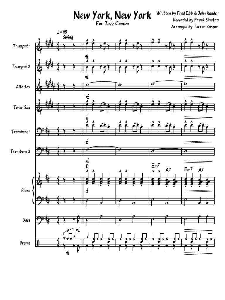 Jazz Combo Arrangement by Sinatra | PDF | Jazz | Popular Music
