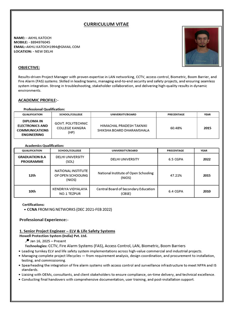 Akhil Resume 2025 | PDF | Computer Network | Local Area Network