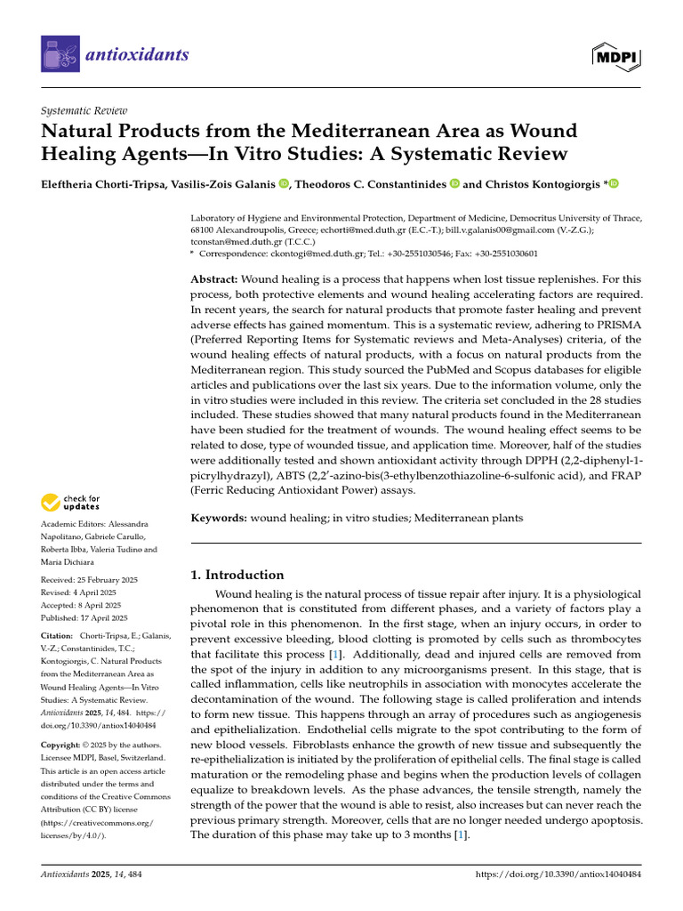 Natural Products From the Mediterranean Area as Wo | PDF