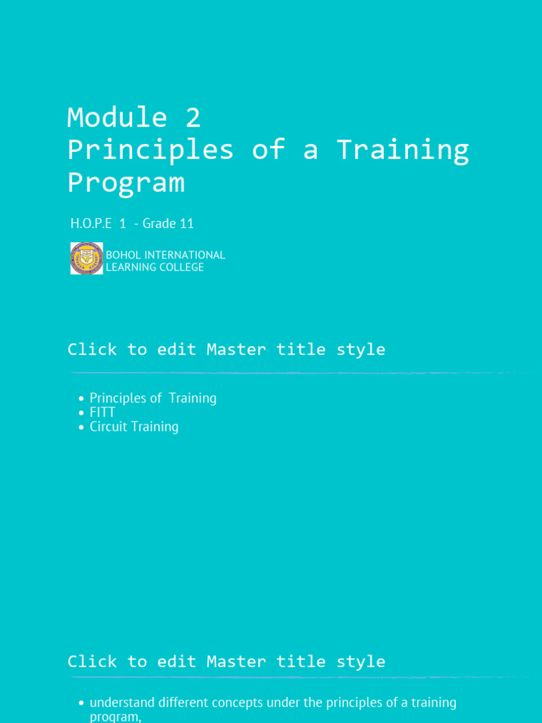 Training Program Principles Guide | PDF | Physical Fitness