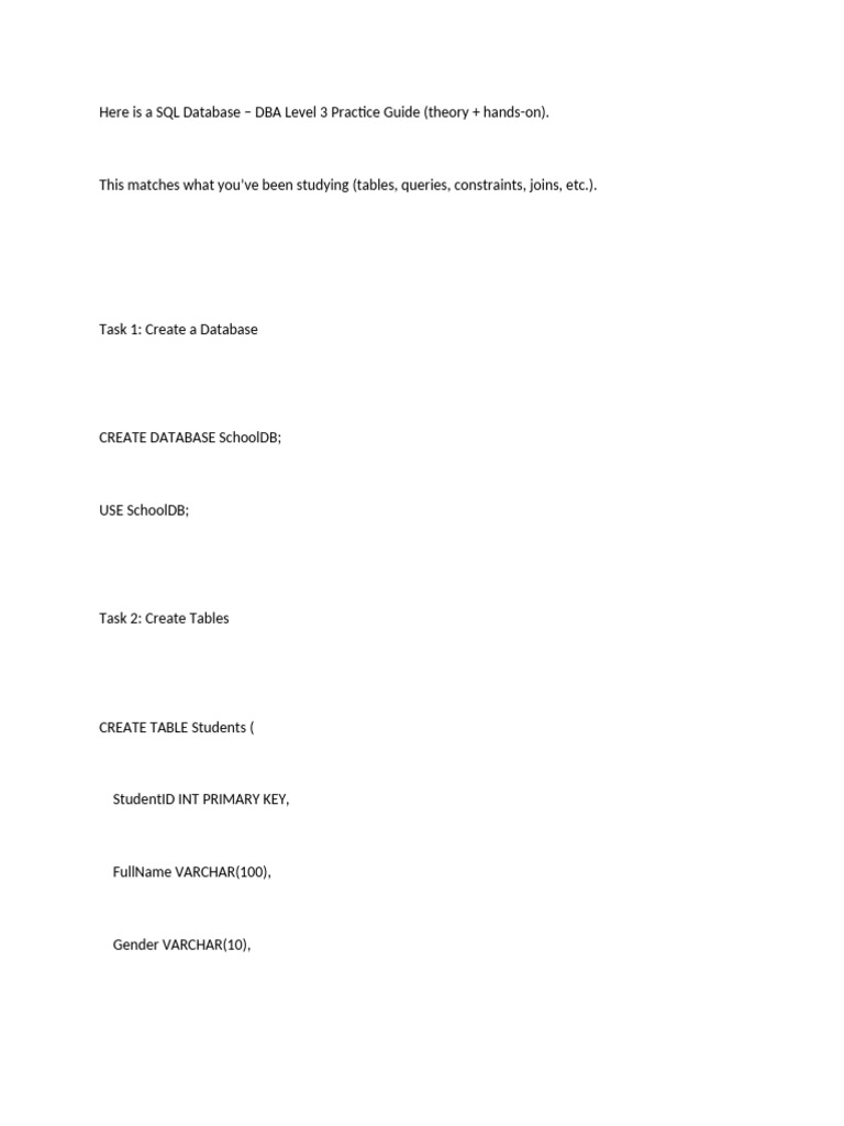 Here is a SQL D-WPS Office | PDF | Databases | Sql