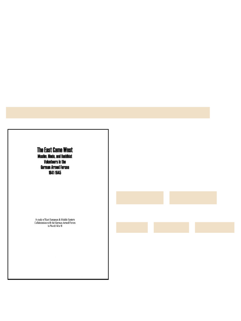 The East Came West Muslim Hindu And Buddhist Volunteers In The German ...