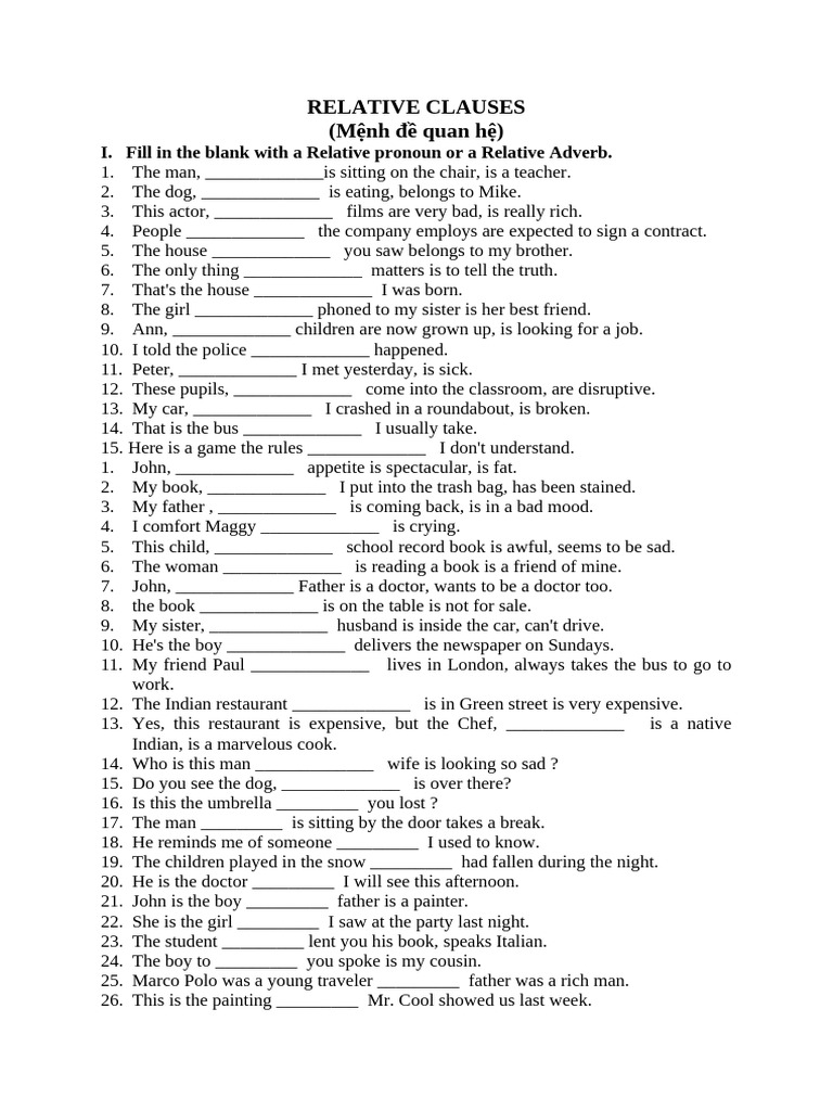 RELATIVE CLAUSES | PDF | Ho Chi Minh City