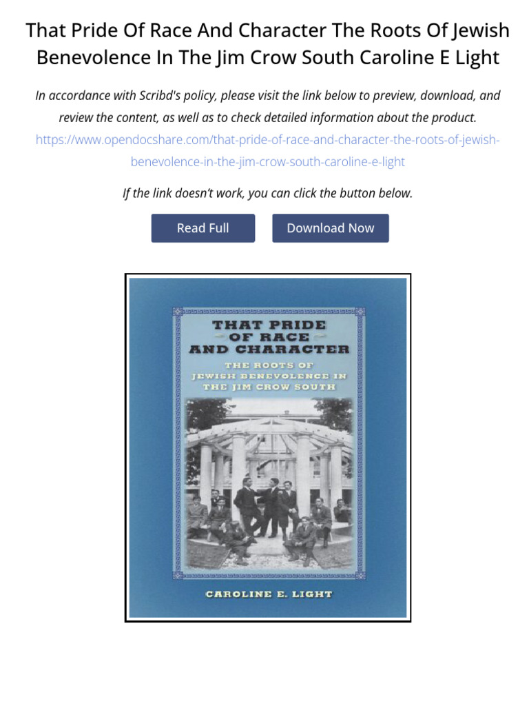 2587871That Pride Of Race And Character The Roots Of Jewish Benevolence ...