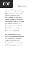 Hello Song for Kids Lyrics | PDF | Refrain | Musical Forms